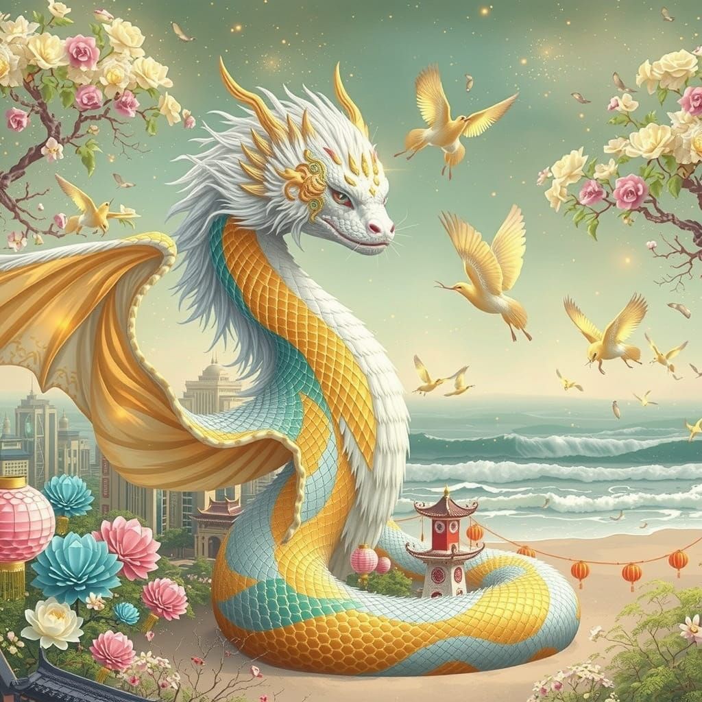 Cyberpunk Snake Year of the Snake Illuminates Futu... - AI Art