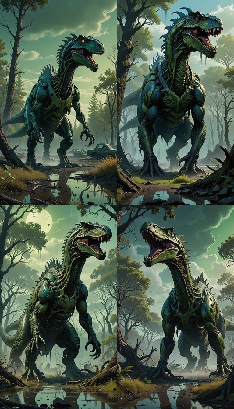 Dreadful Swamp Hybrid Reveals Toxic Lair - AI Art