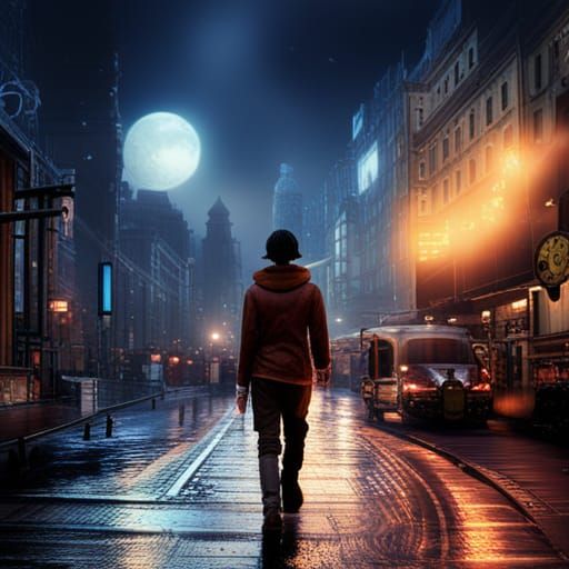 Night walk - AI Generated Artwork - NightCafe Creator