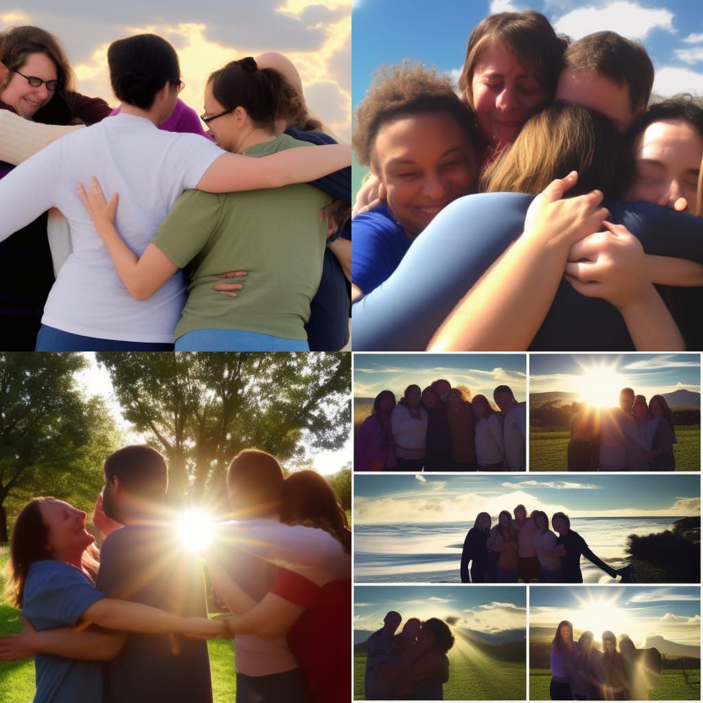 Loving community hugging - AI Generated Artwork - NightCafe Creator
