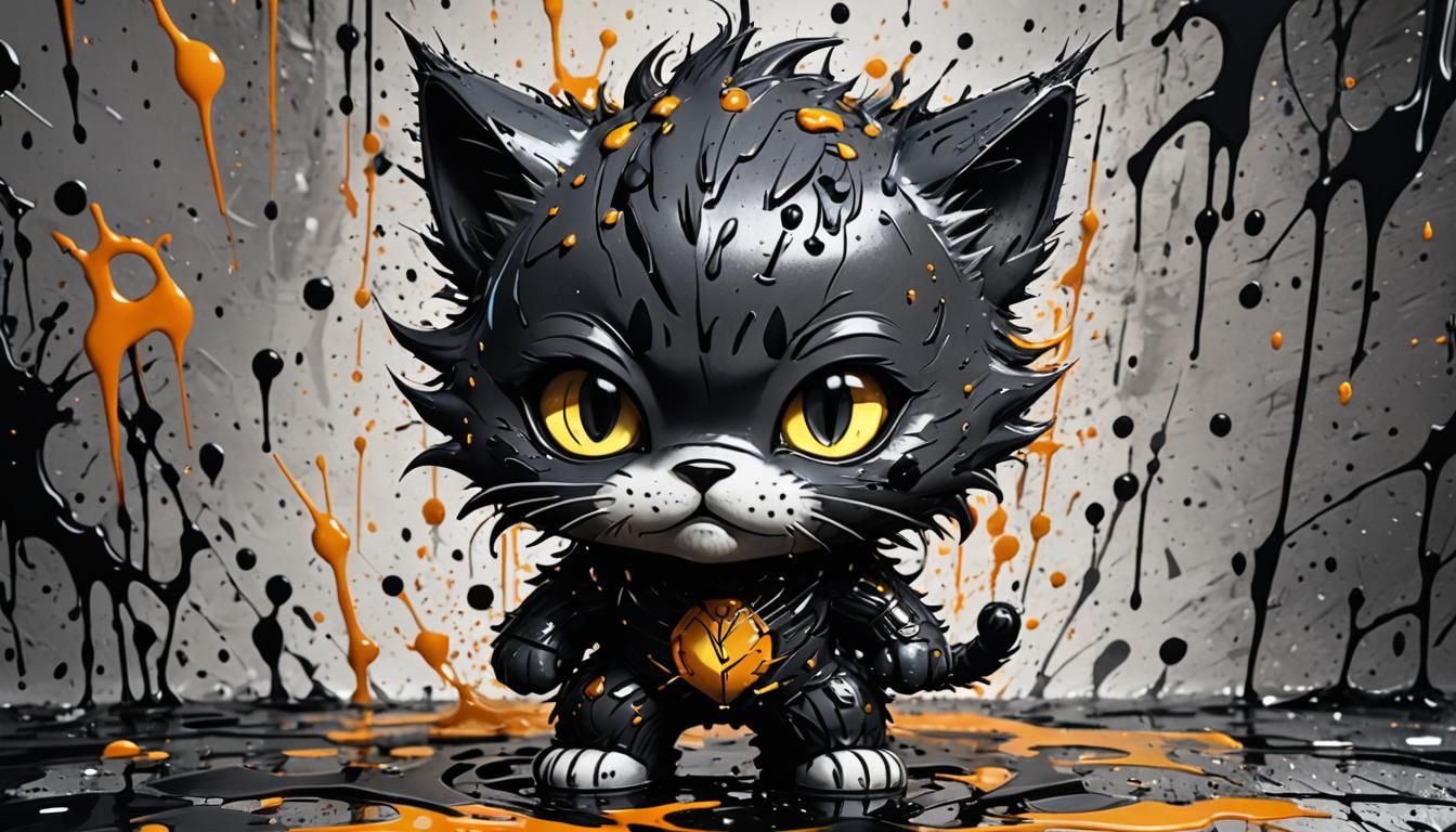 Black Ink Cat - AI Generated Artwork - NightCafe Creator