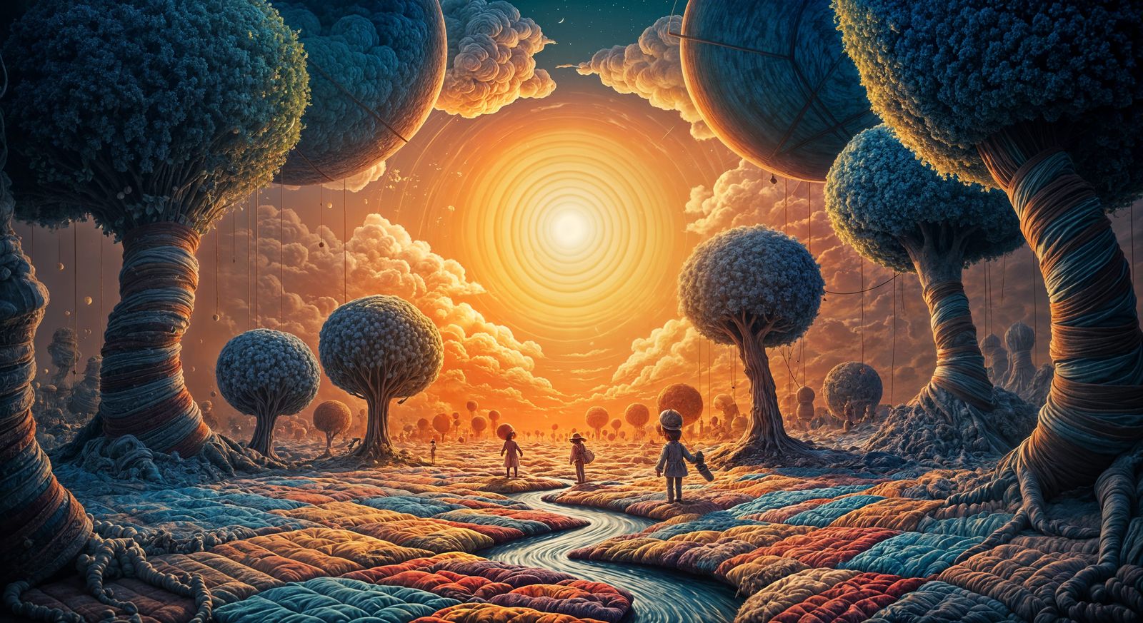 A surreal universe where everything is made of fabric and thread ...