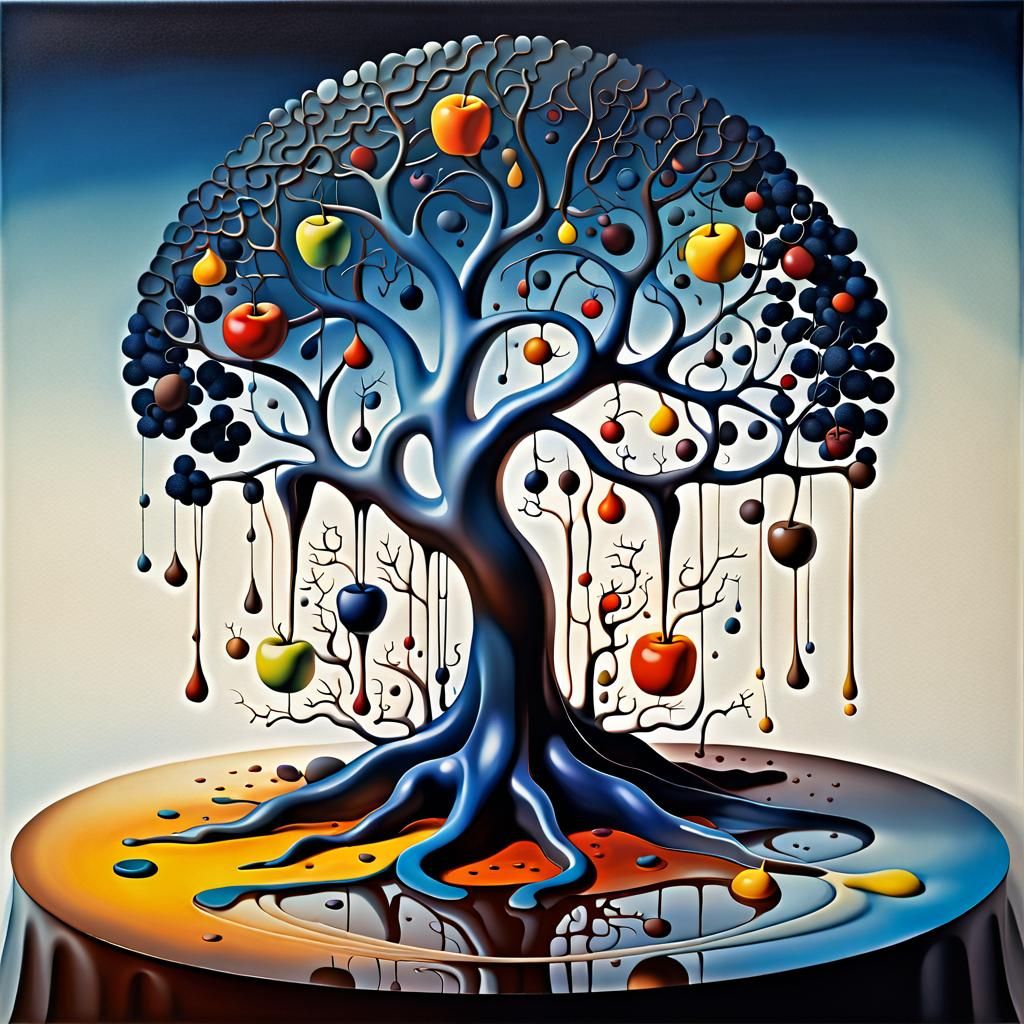 chocolate tree created by fruits - AI Generated Artwork - NightCafe Creator