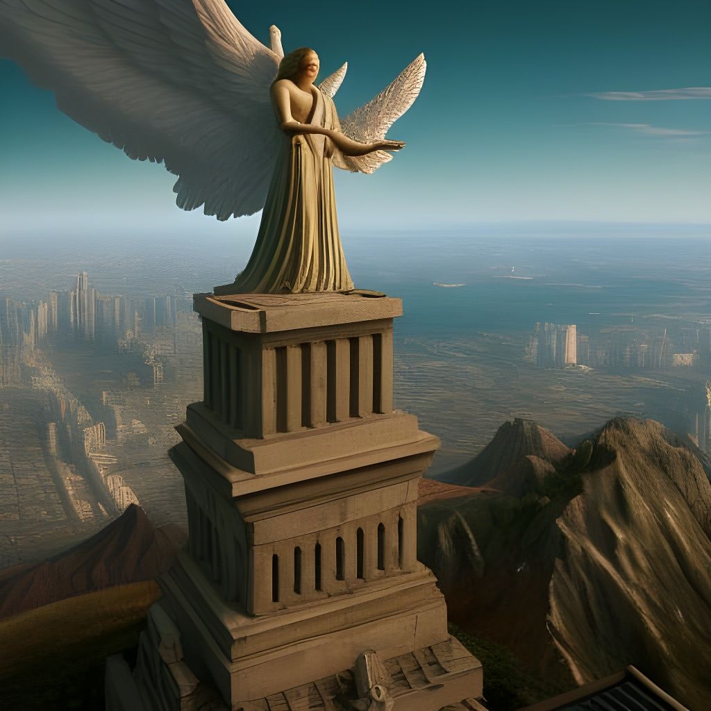 Statue of an Angel watching over the World - AI Generated Artwork ...