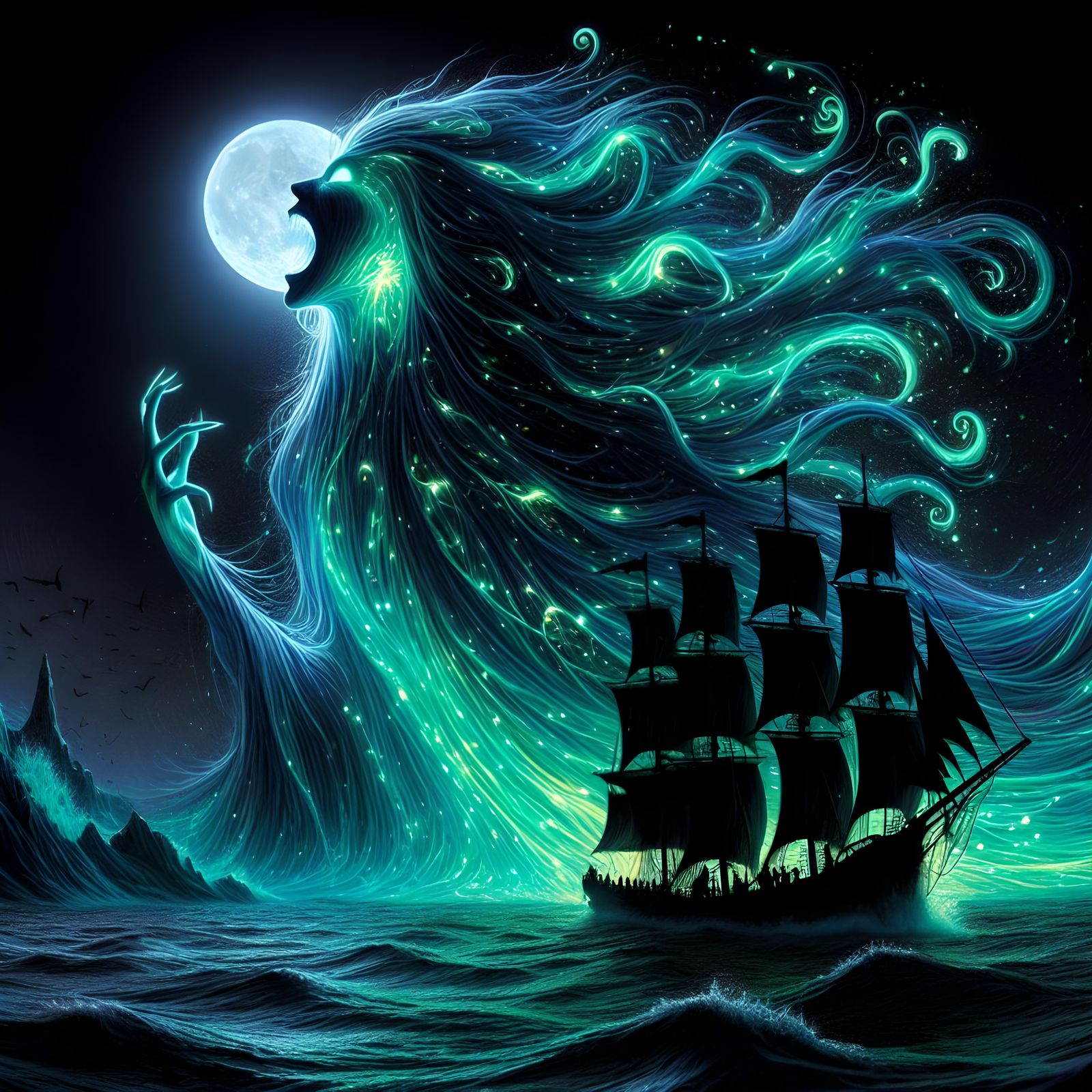 Sea ghost banshee - AI Generated Artwork - NightCafe Creator