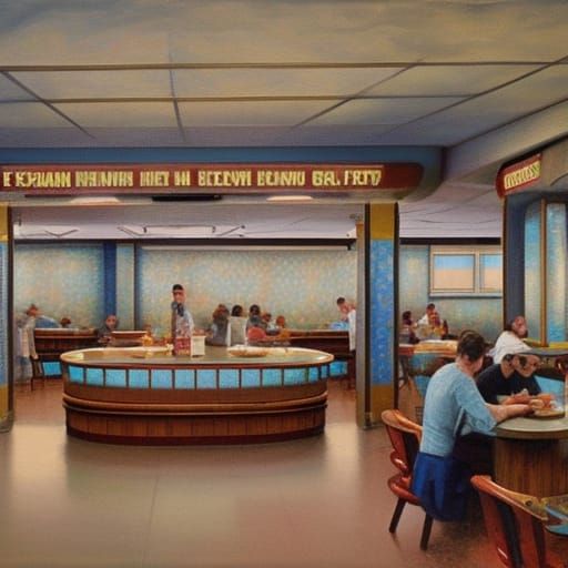 Amazingly hyperdetailed 1950s diner - AI Generated Artwork - NightCafe Creator