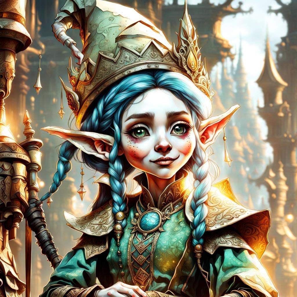 ""A cute puppet Queen Elf , award winning , masterpiece , insane ...