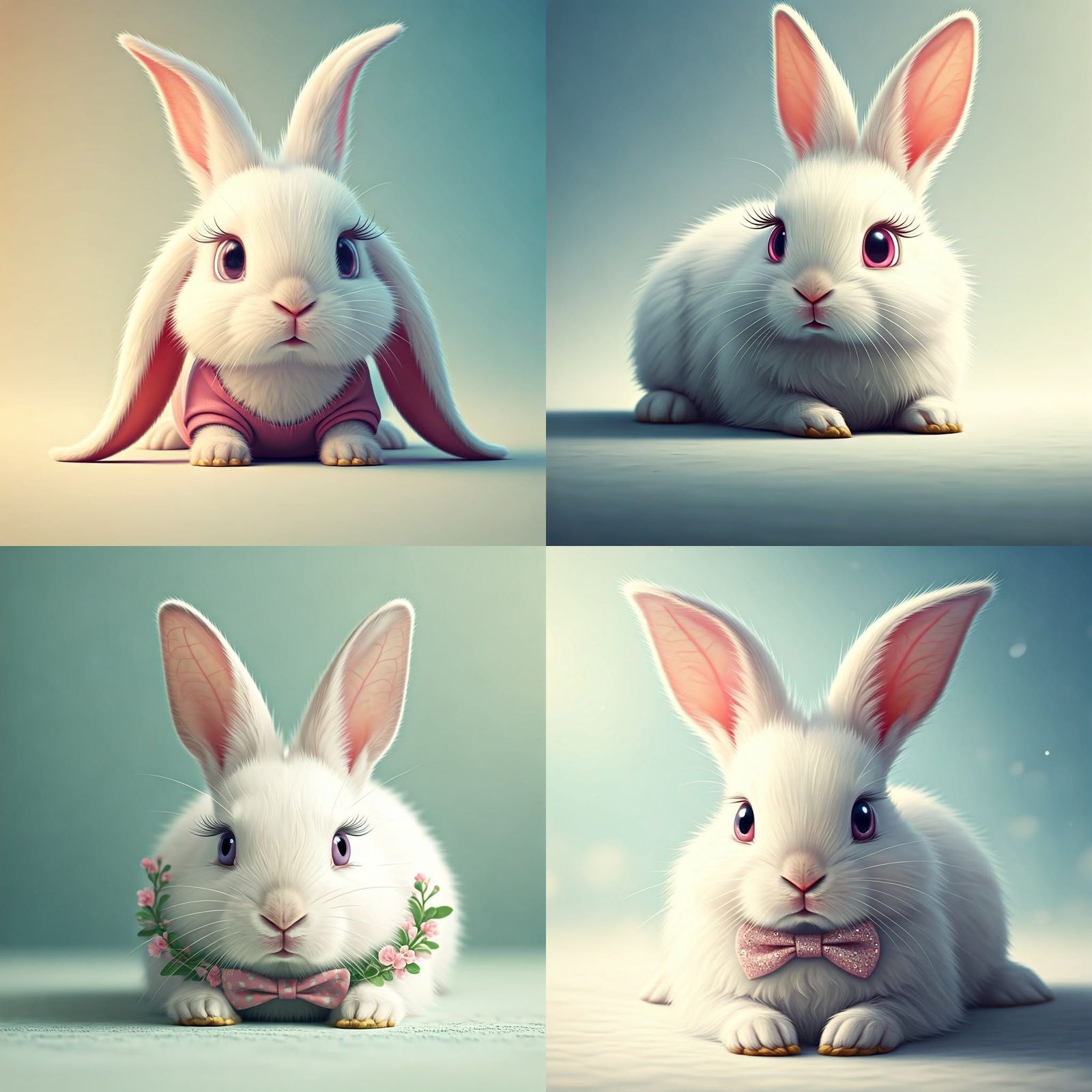 A cute little white rabbit - Cute White Rabbit in Pixar-Ins...