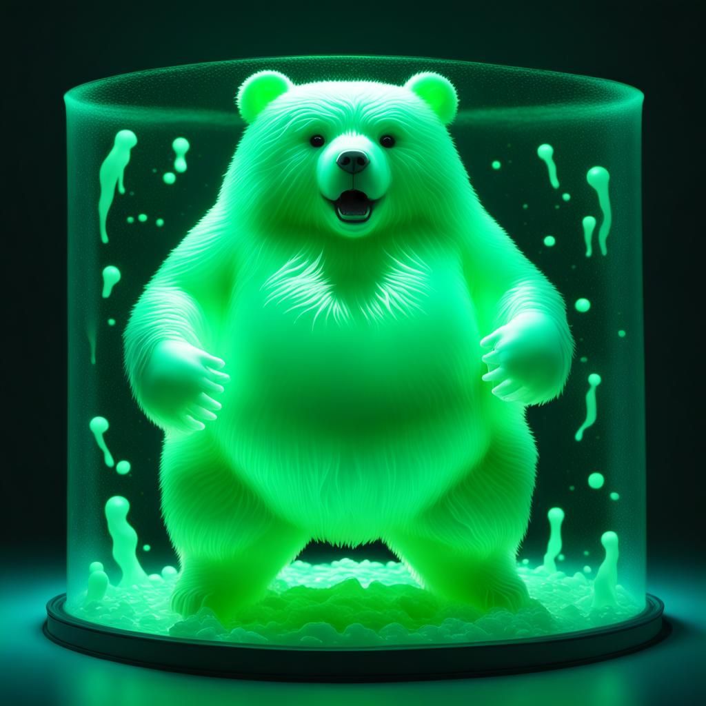 glowing bioluminescent green dibutyl phthalate splattering_fuzzy Obese ...