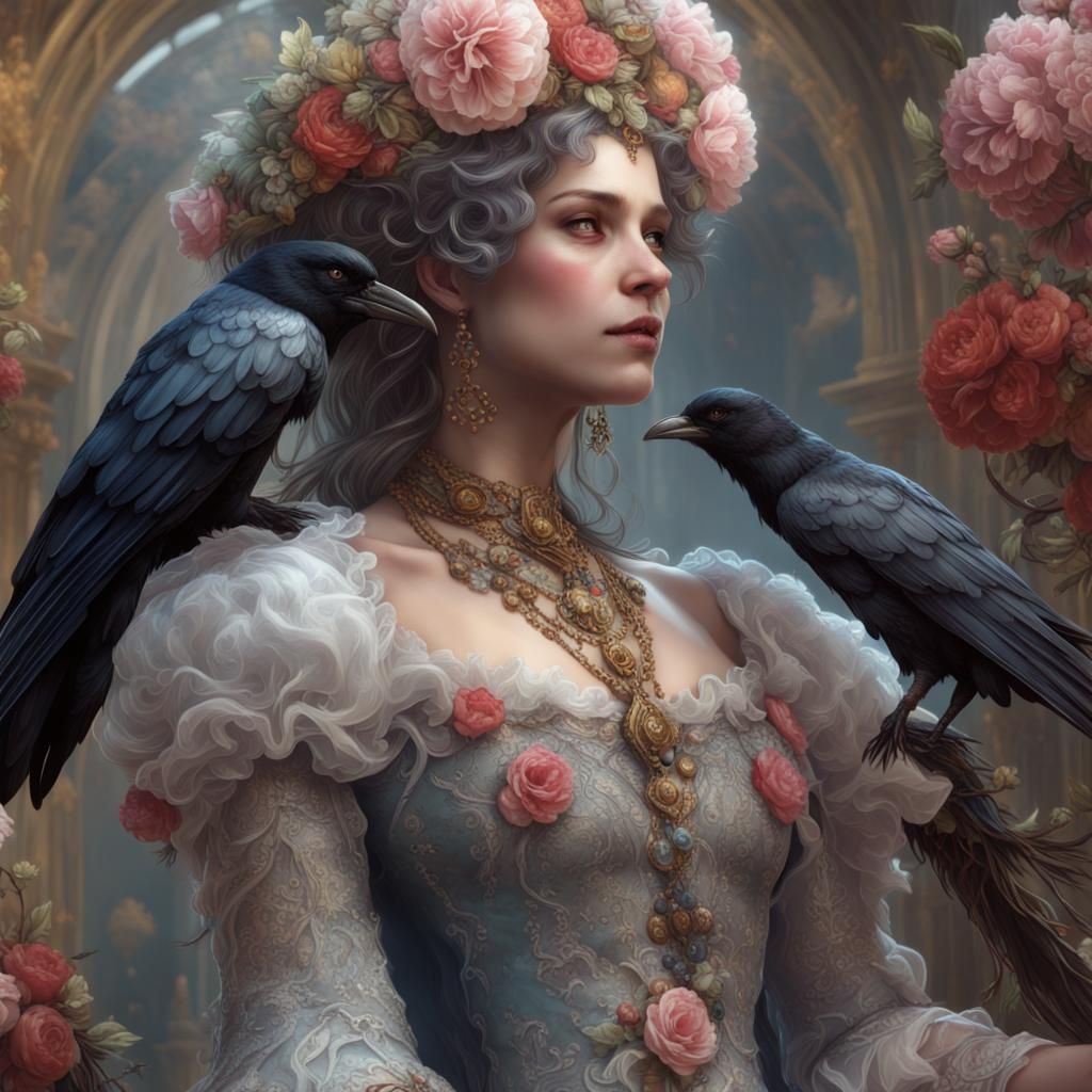 VINTAGE CROW QUEEN 10 - AI Generated Artwork - NightCafe Creator