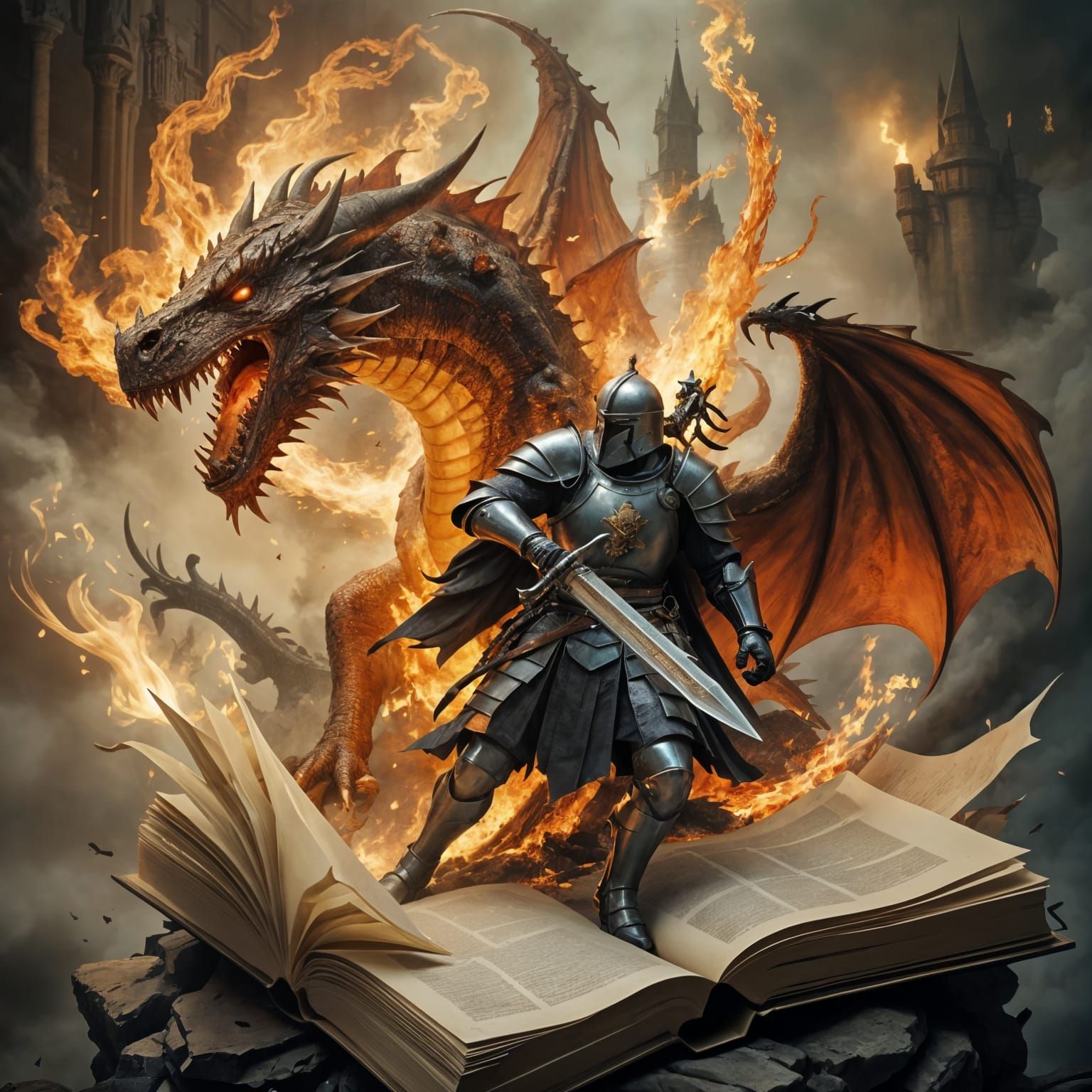 The story coming to life - Knight and Dragon Battle from Fai...