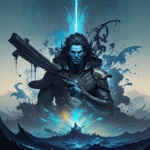 Greek Gods Engage in Cosmic Conflict in Vibrant, H... - AI Art