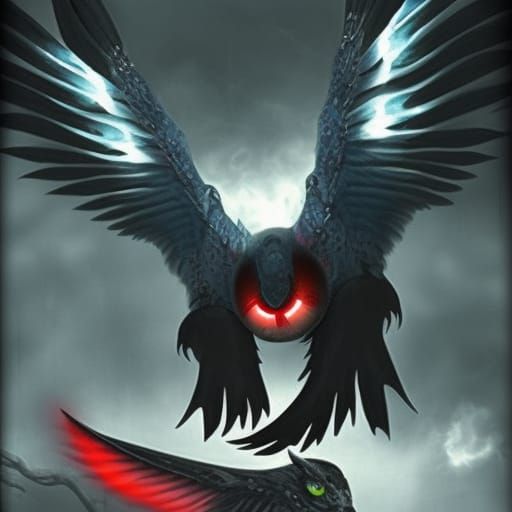 Mothman and Raven - AI Generated Artwork - NightCafe Creator