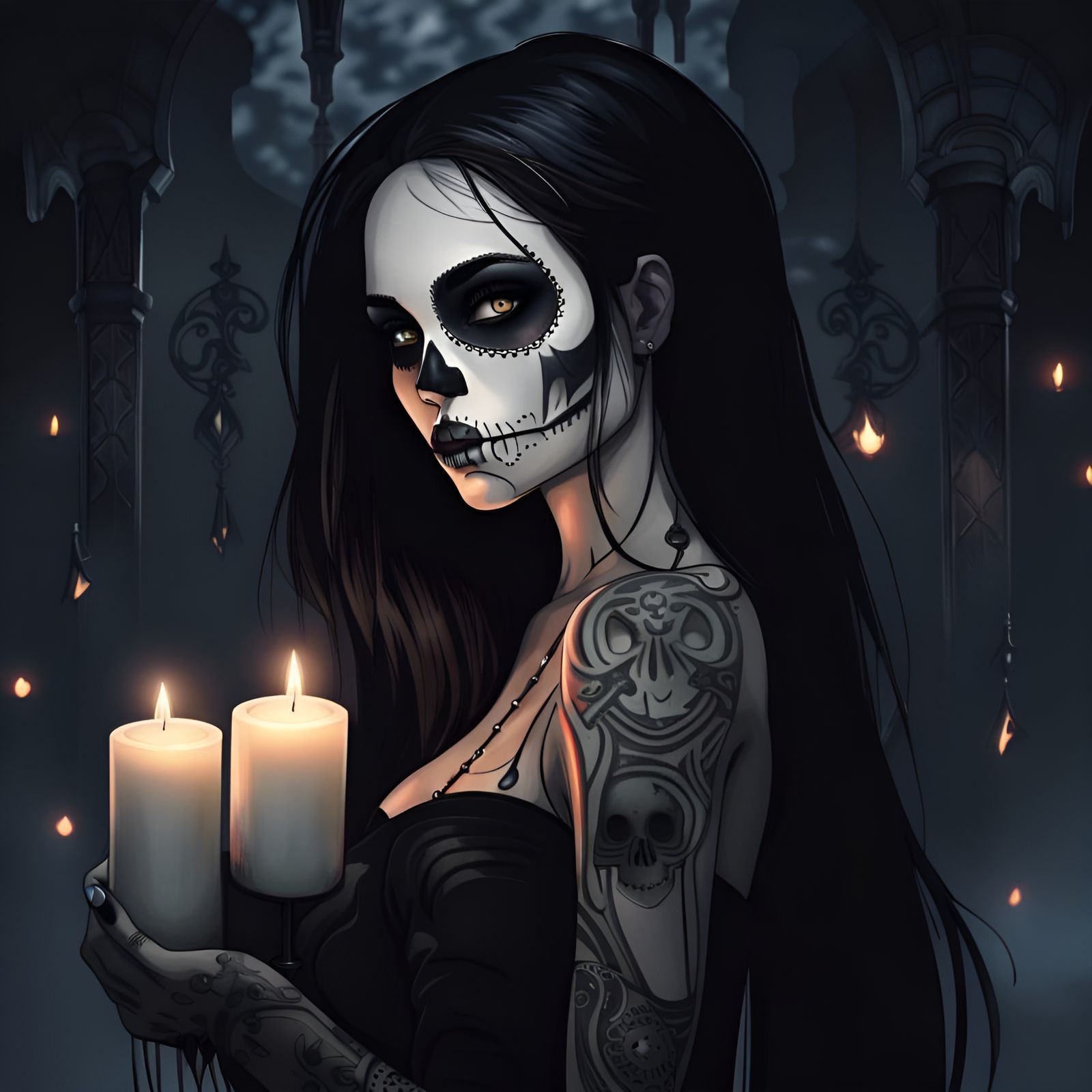 Lady Death - AI Generated Artwork - NightCafe Creator