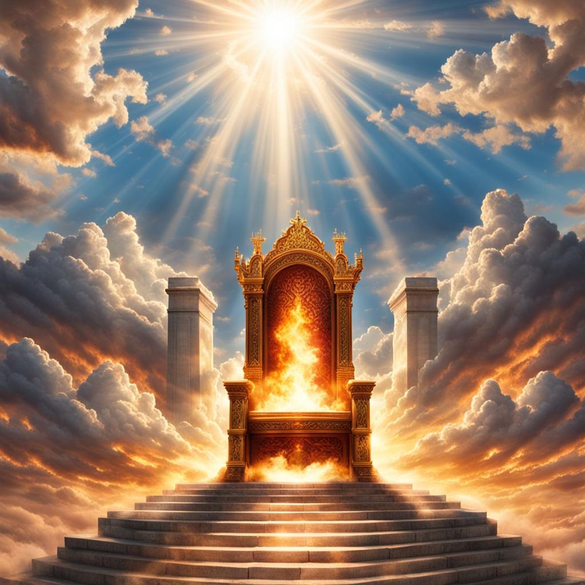 fire and throne in heaven - AI Generated Artwork - NightCafe Creator