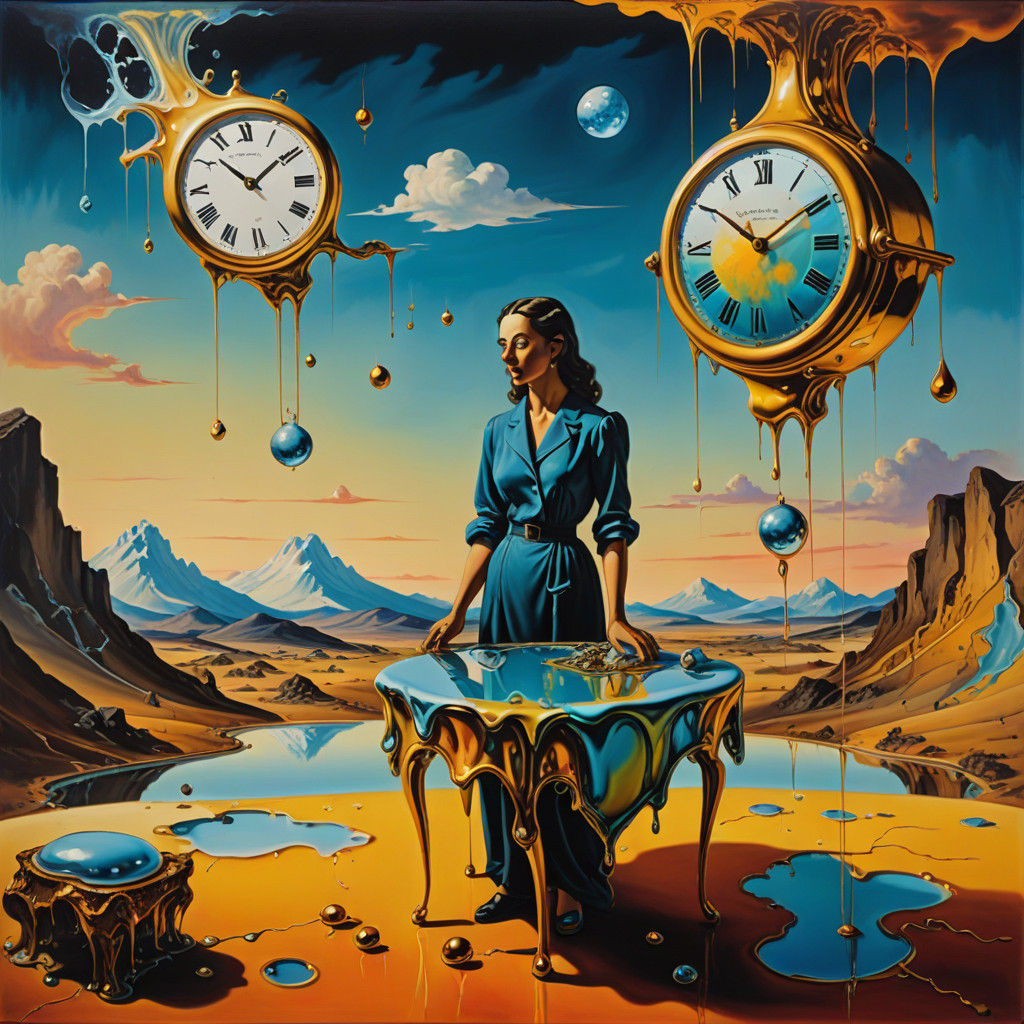 Surreal Goddess of Time in a Dreamlike Oil Paintin... - AI Art