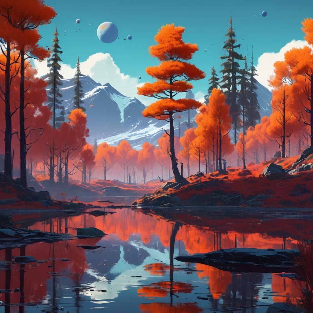 a lake at dusk - a lake at dusk