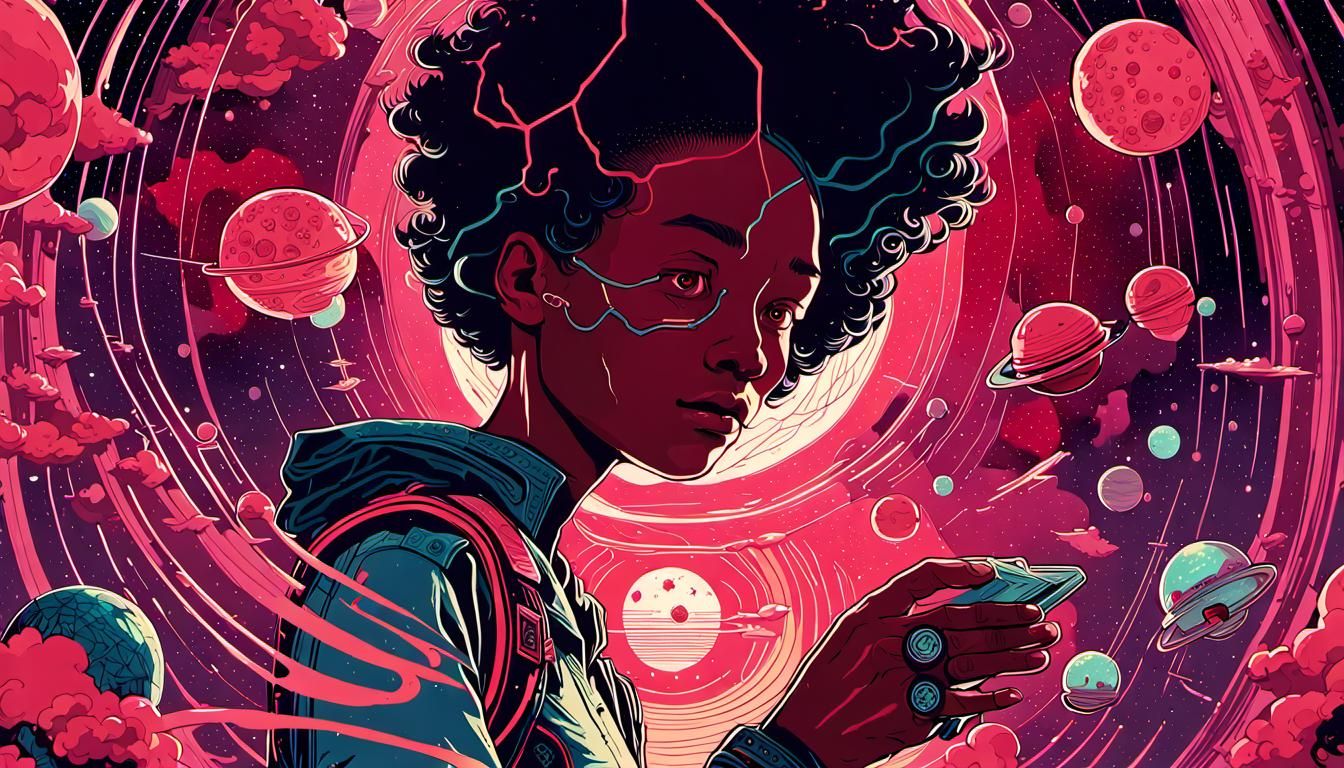 Bio punk planet raspberry nebula neonnephilims in space ...