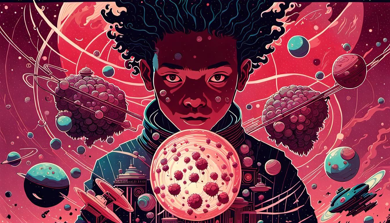 Bio punk planet raspberry nebula neonnephilims in space ...