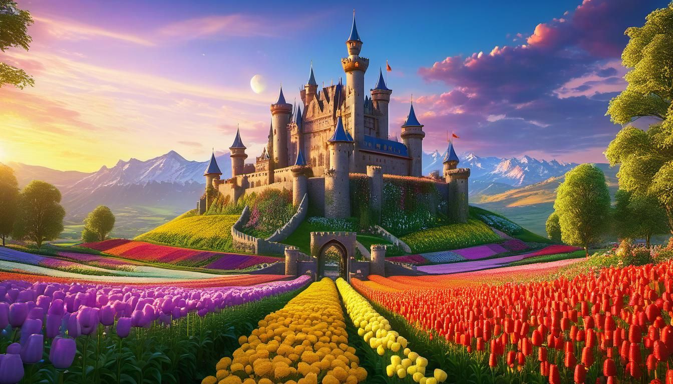 Majestic Flower Castle and Flower Fields - AI Generated Artwork ...