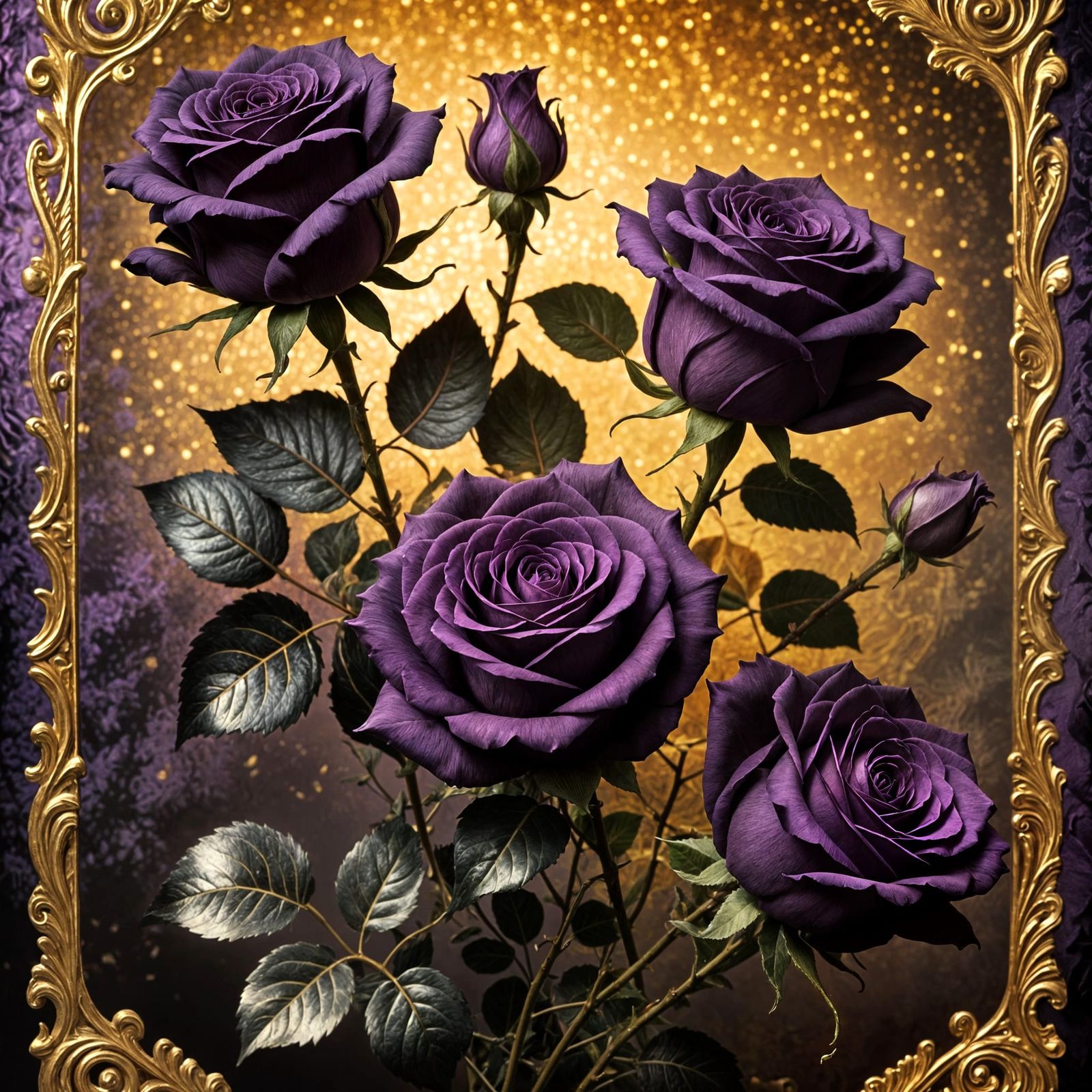 Royal eclipse - Gothic Roses in Golden Light: A Romantic Vis...