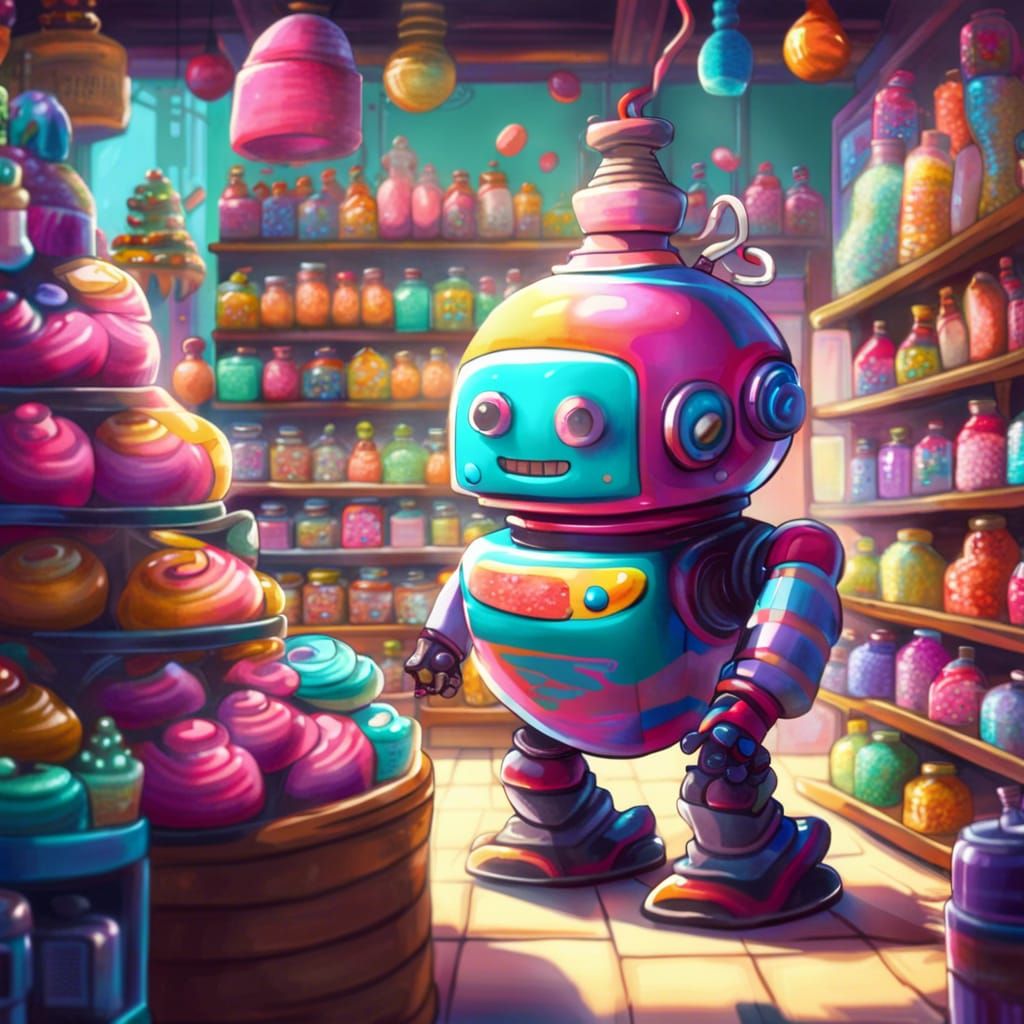 Sugar Rush Robot - AI Generated Artwork - NightCafe Creator