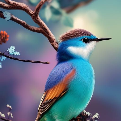 Chibi blue bird - AI Generated Artwork - NightCafe Creator