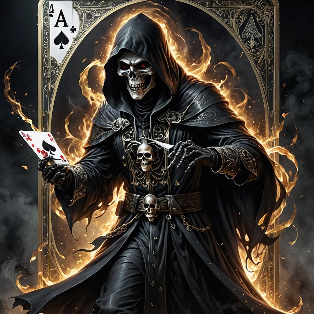 portrait grim reaper ace of spades - AI Generated Artwork - NightCafe ...