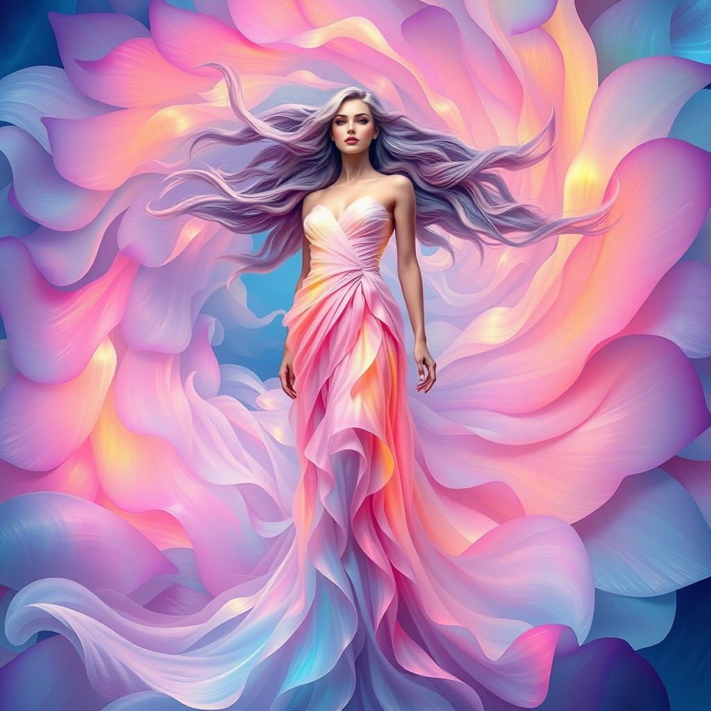 Goddess of Abstract - Ethereal Goddess Amidst Vibrant Petal ...