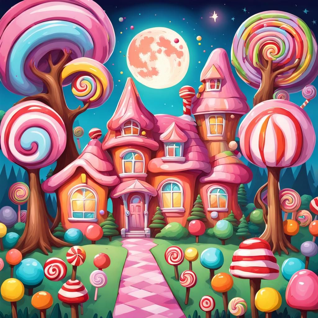 "Sweet candy forest. - AI Generated Artwork - NightCafe Creator