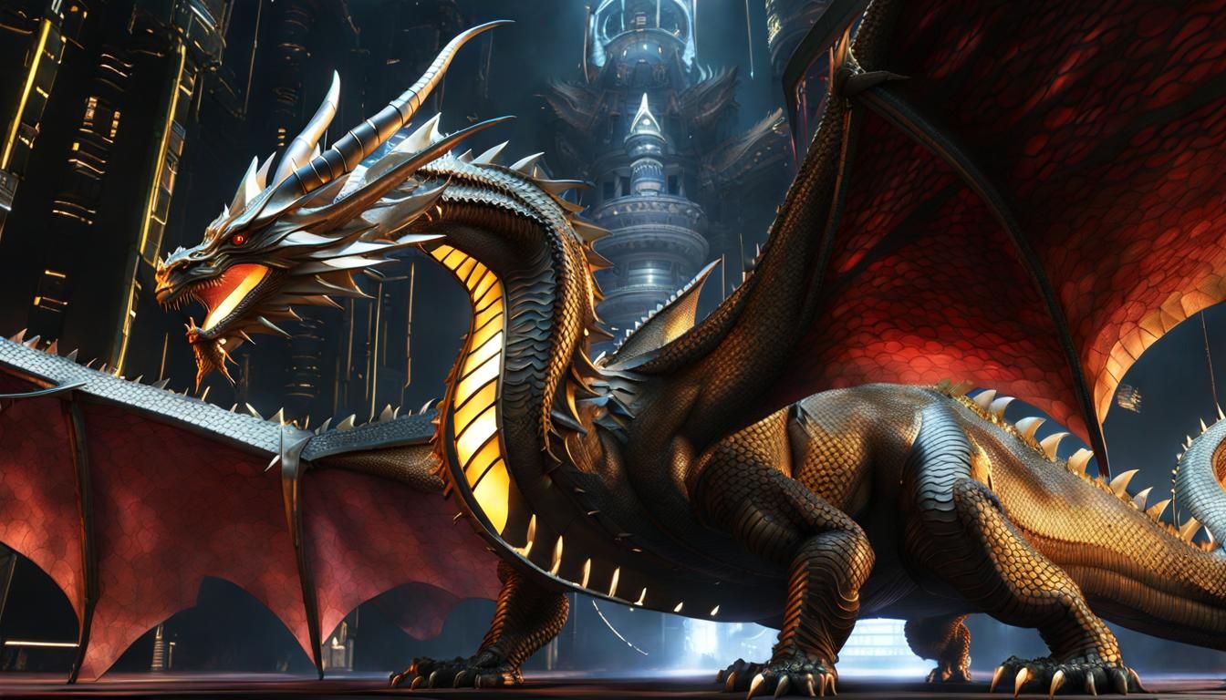 cyberpunkcore dragoncore damascuscore - AI Generated Artwork - NightCafe Creator