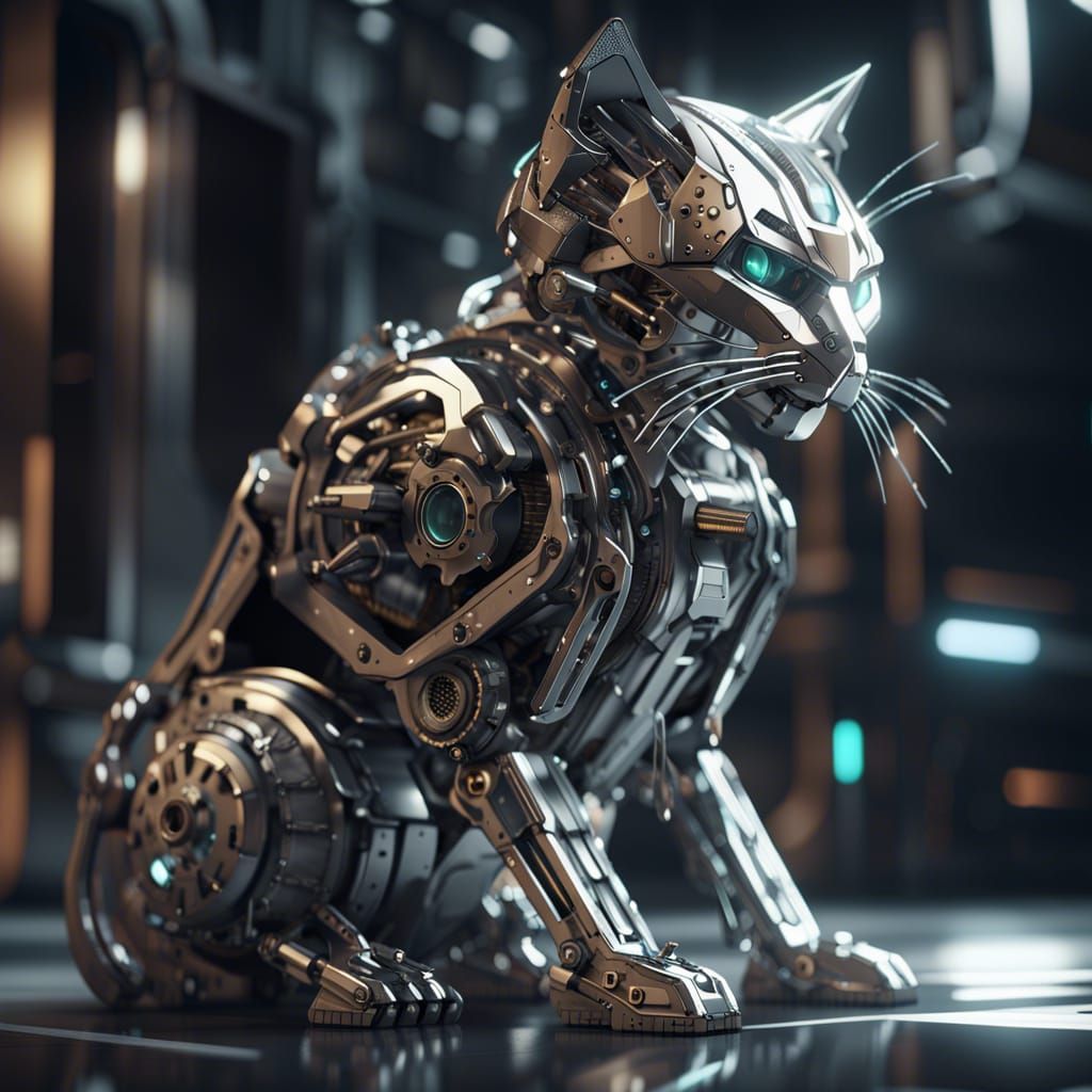 Mecha Cat - AI Generated Artwork - NightCafe Creator