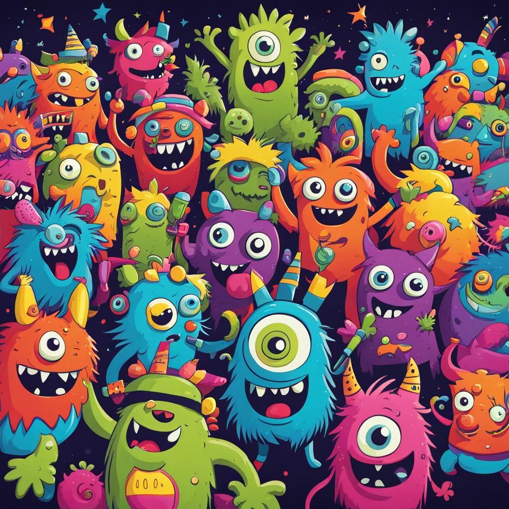 Monsters at a rave party - AI Generated Artwork - NightCafe Creator