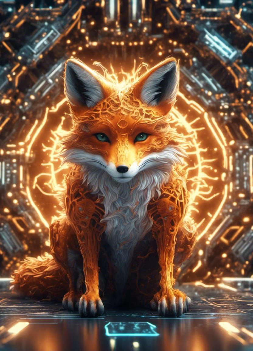 Cyber fox - AI Generated Artwork - NightCafe Creator