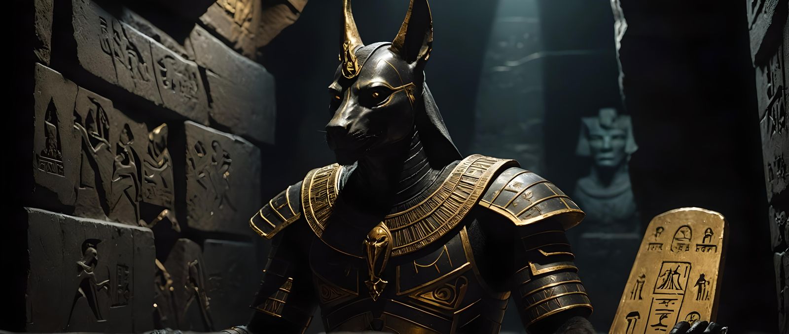 Anpu/Inpu (Anubis), guardian of the tombs and the underworld; keeper of ...
