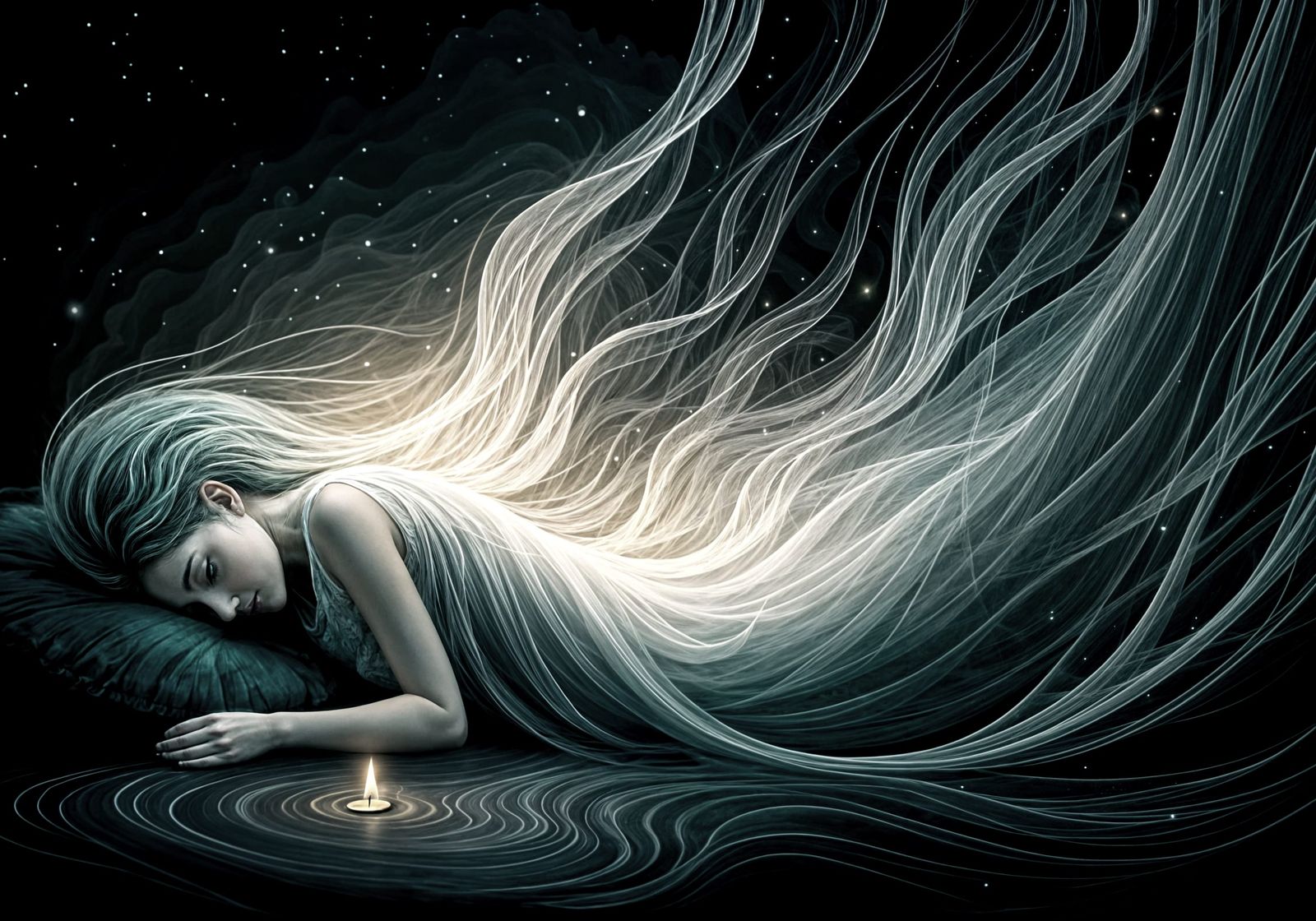 Ethereal Spirit Emerges from Peaceful Slumber in W... - AI Art