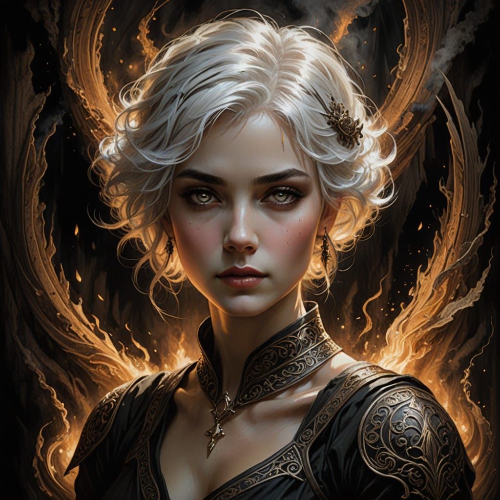 The Sorceress - Mystical Sorceress in Dark, Atmospheric Ligh...