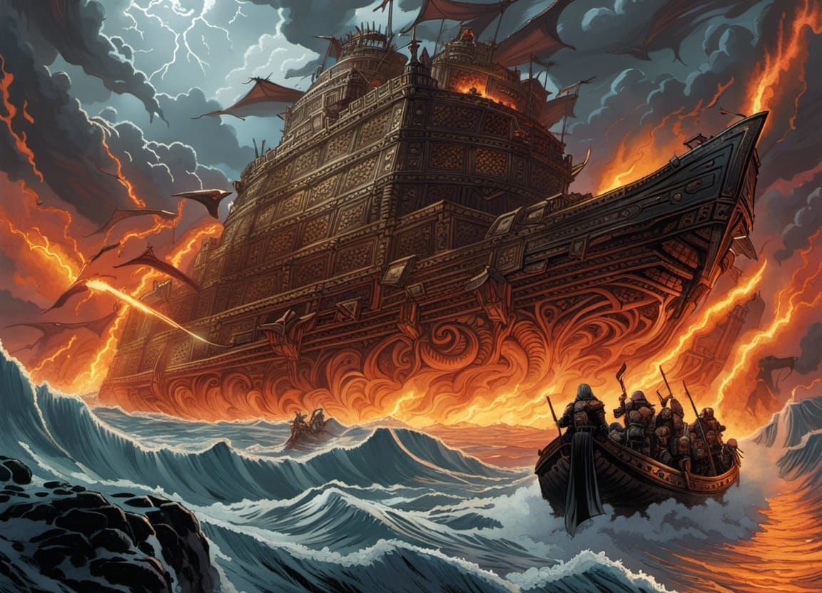 Dwarven fortress ship - AI Generated Artwork - NightCafe Creator