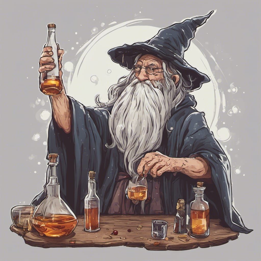 Alcoholic wizard - AI Generated Artwork - NightCafe Creator