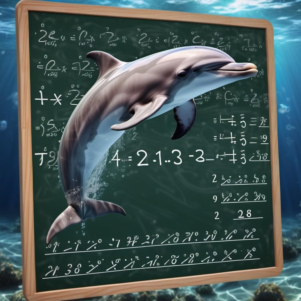 A clever dolphin doing math - AI Generated Artwork - NightCafe Creator