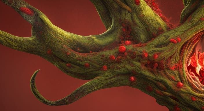 flesh fleshy hellish hell tree fruit anatomy cavity - AI Generated ...