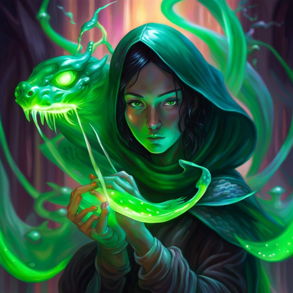 no Face, Translucent, female Human Shaped Slime, Holding bow, with ...