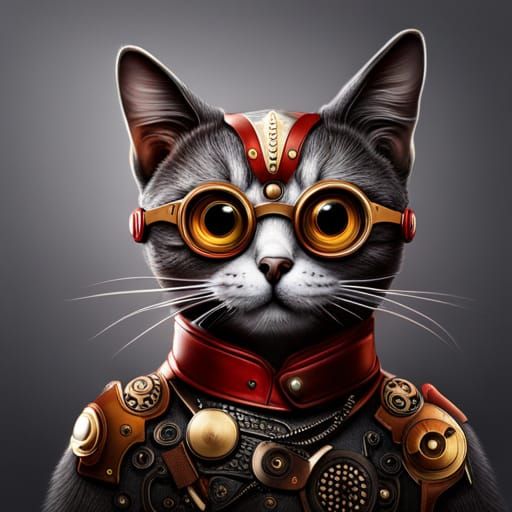 Steampunk Kitty - AI Generated Artwork - NightCafe Creator
