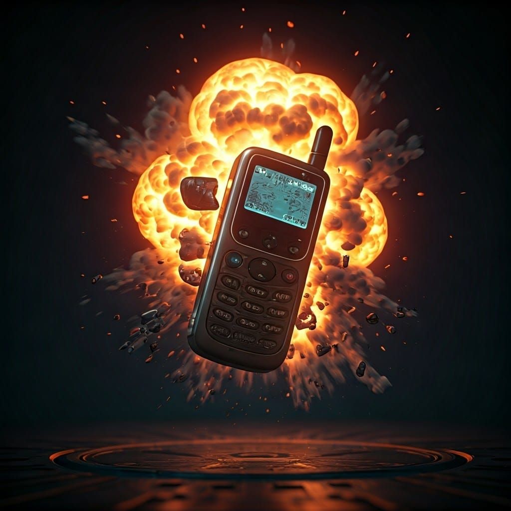 ביפר (זימונית) מתפוצץ חחח - Vintage Pager Explodes in Fiery ...