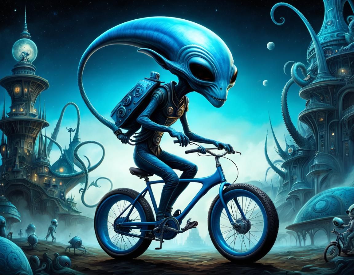 Alien on wheels - AI Generated Artwork - NightCafe Creator