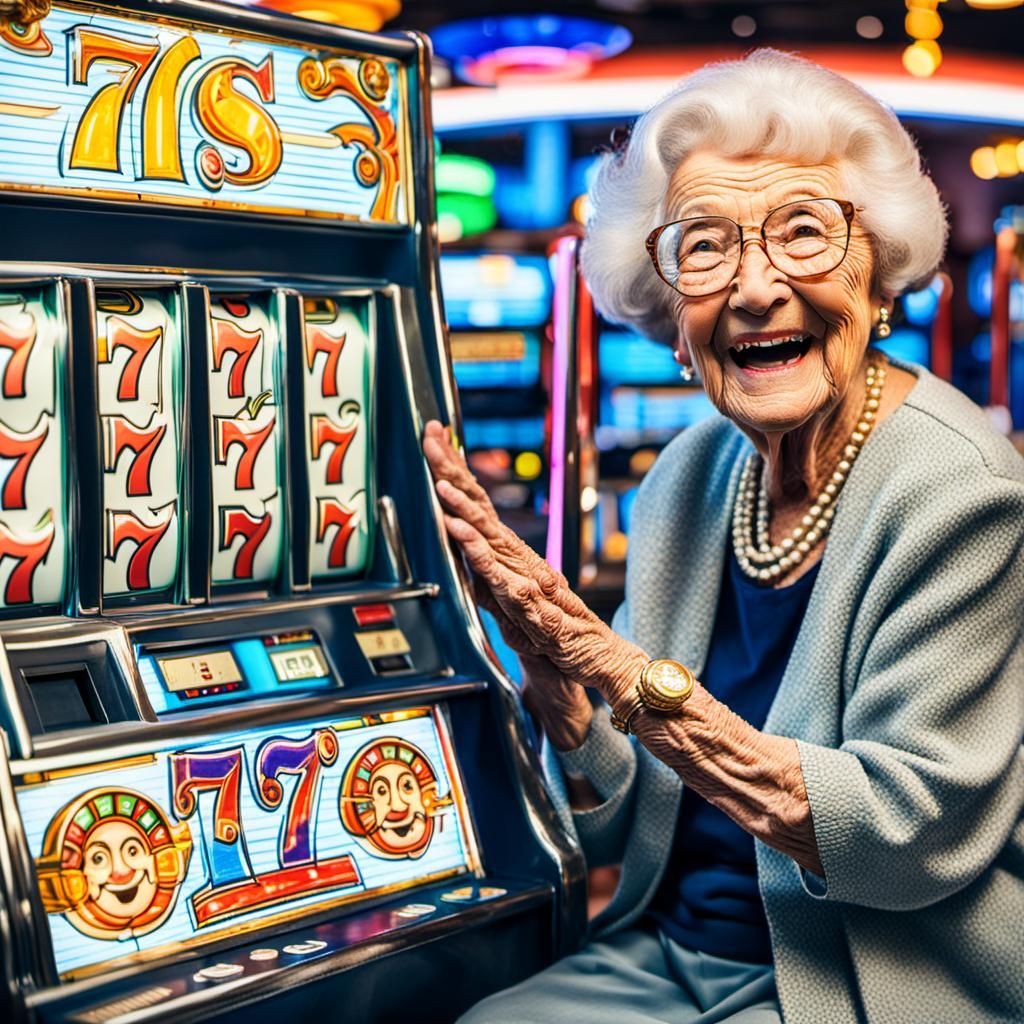 Lucky Slot Machine Player - AI Generated Artwork - NightCafe Creator