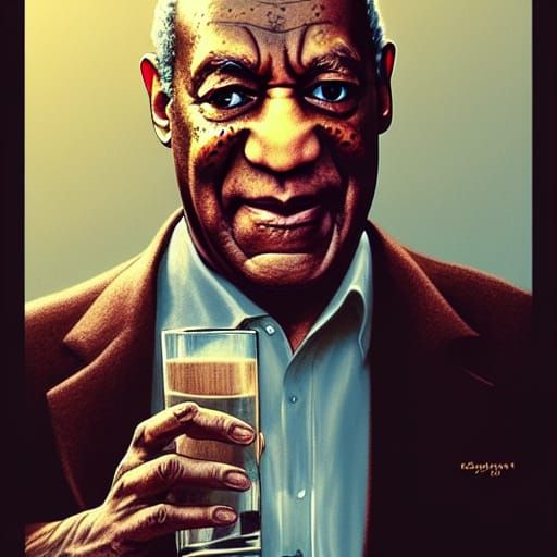 Bill Cosby holding a glass of water - AI Generated Artwork - NightCafe Creator