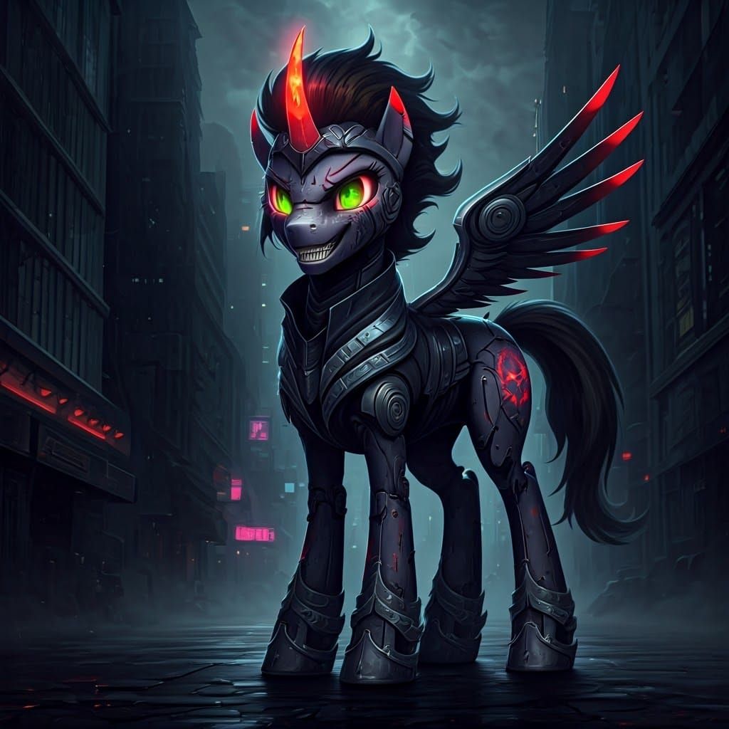 Menacing Pony Form King Sombra as Albert Wesker in... - AI Art