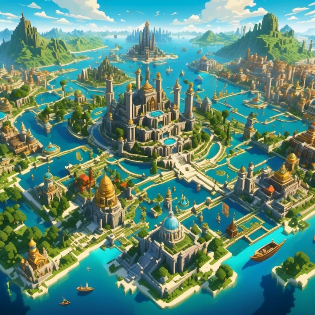 Minecraft Water Palace - AI Generated Artwork - NightCafe Creator