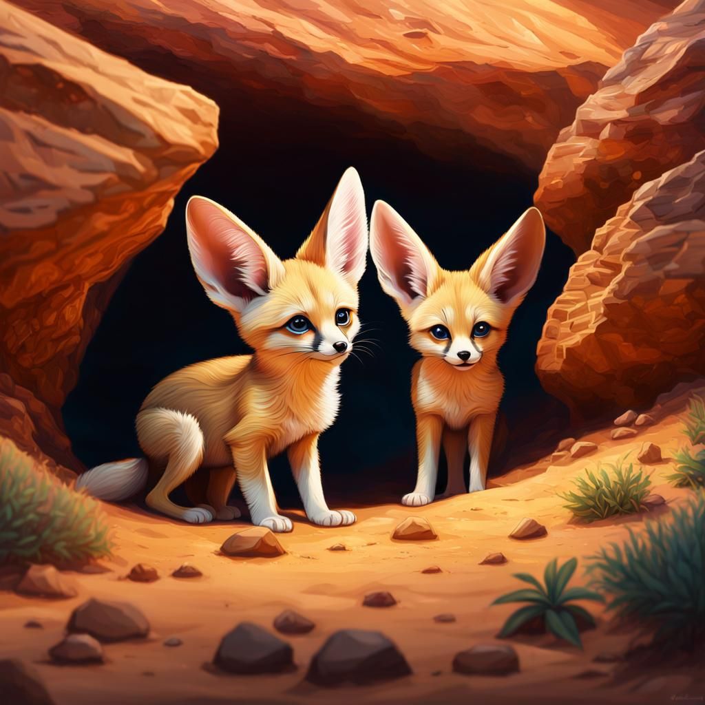 Adorable fennec fox babies - AI Generated Artwork - NightCafe Creator